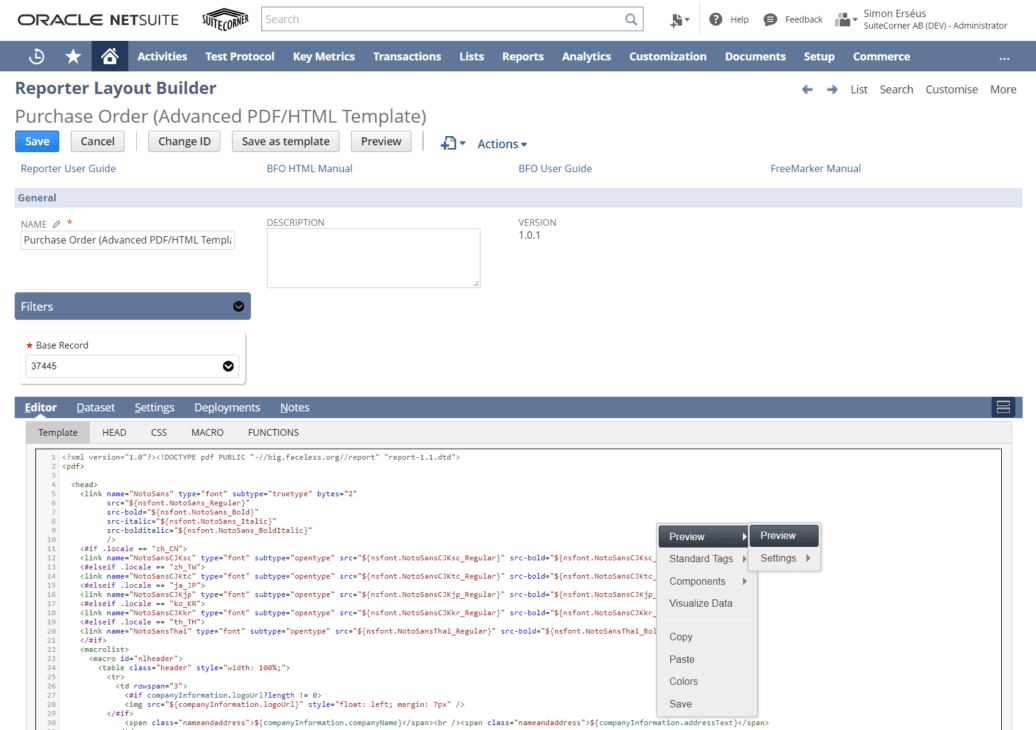 Reporter makes it easier to work with PDF/HTML templates