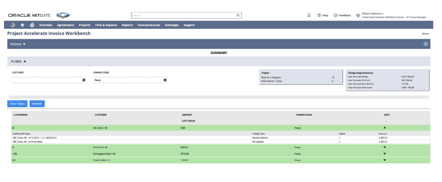 Invoice Workbench i Project Accelerate för NetSuite | SuiteCorner